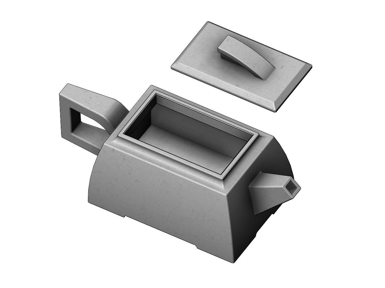Traditional rectangular tea pot 3D model 3D printable | CGTrader