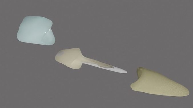 Fiber post and core with single crown - Anterior tooth 3D model | CGTrader