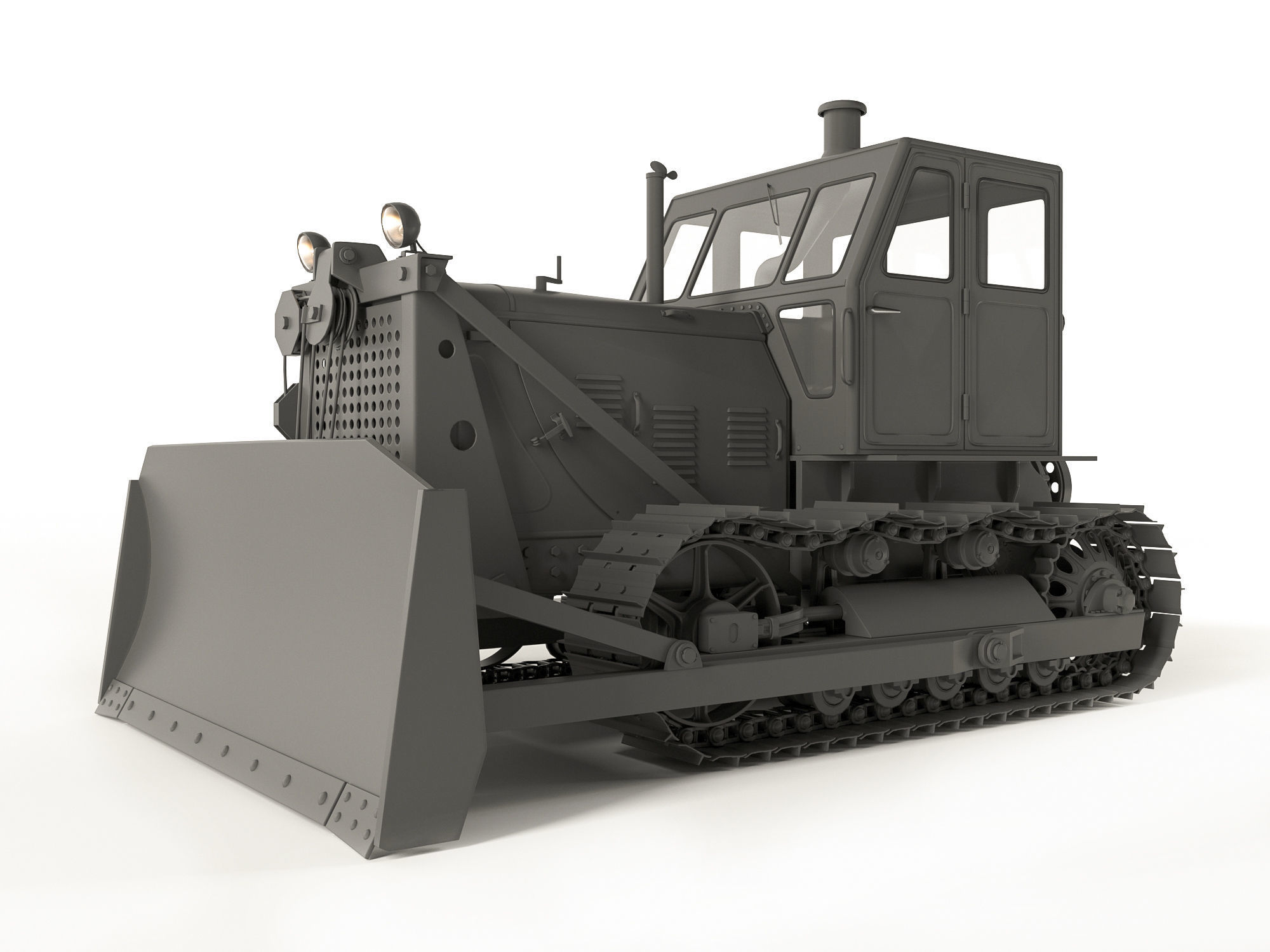 Soviet bulldozer T-100 3D model | CGTrader