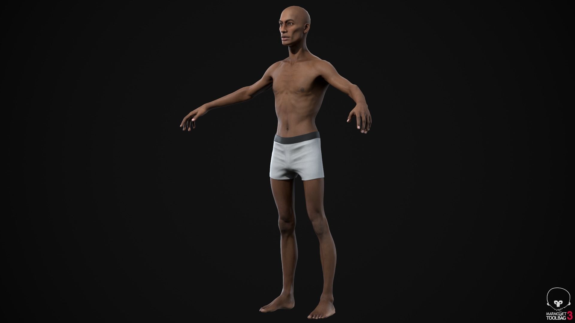 3D model Black skinny man VR / AR / low-poly | CGTrader