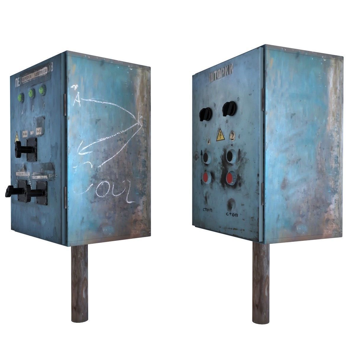 Panel boxes electrical and oxygen 3D model | CGTrader