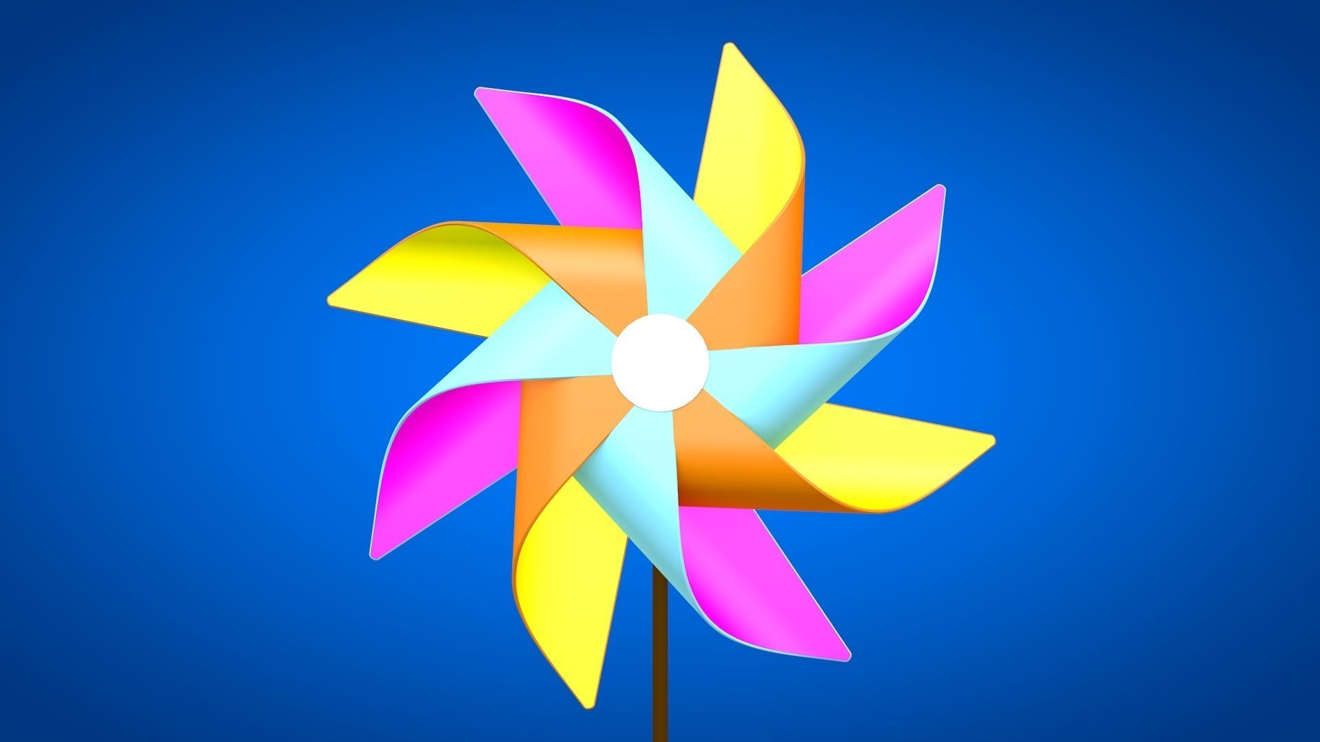 Pinwheel colorful 3D model animated | CGTrader