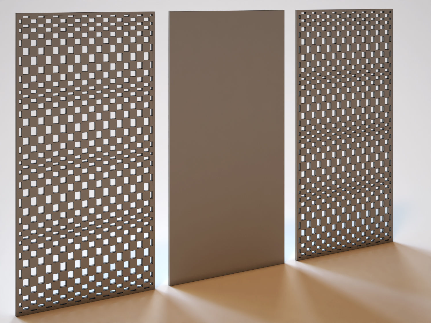 Partition three wooden panels 3D model | CGTrader