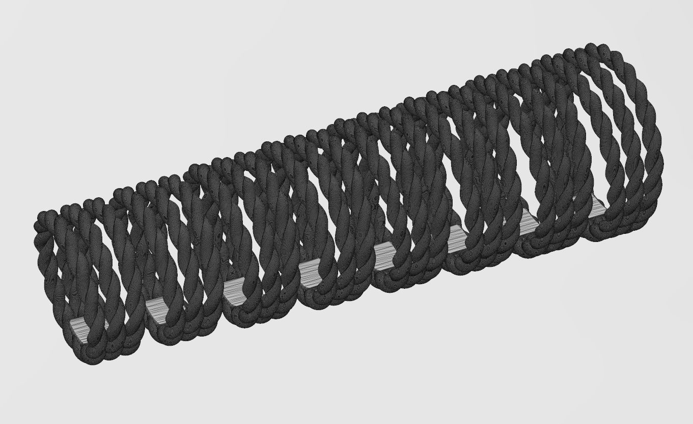 Triple tilted twisted wire band US sizes 4to11 3D model 3D printable ...