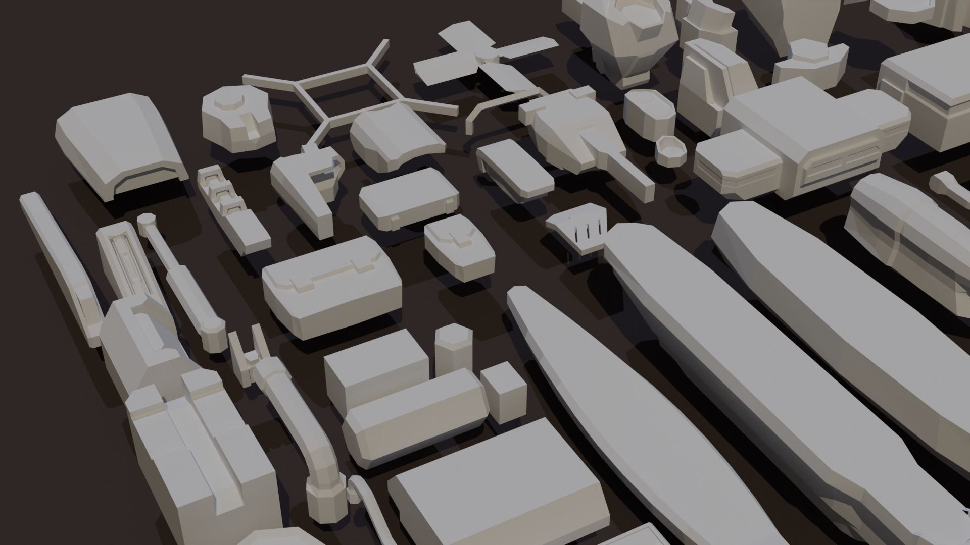 3D model 130 Meshes Low Poly Kit-Bash Set VR / AR / low-poly | CGTrader