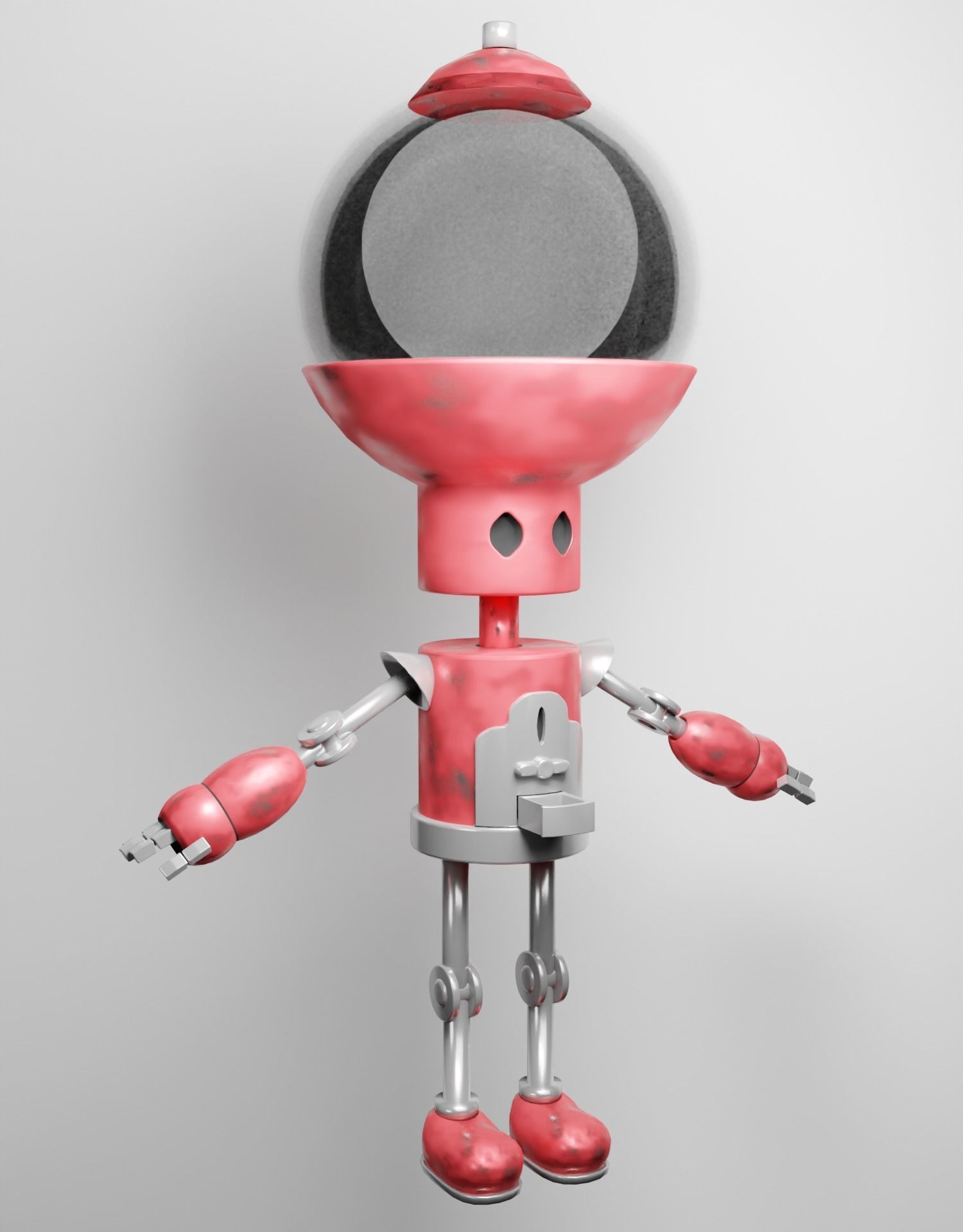 Rigged robot with gum 3D model rigged | CGTrader