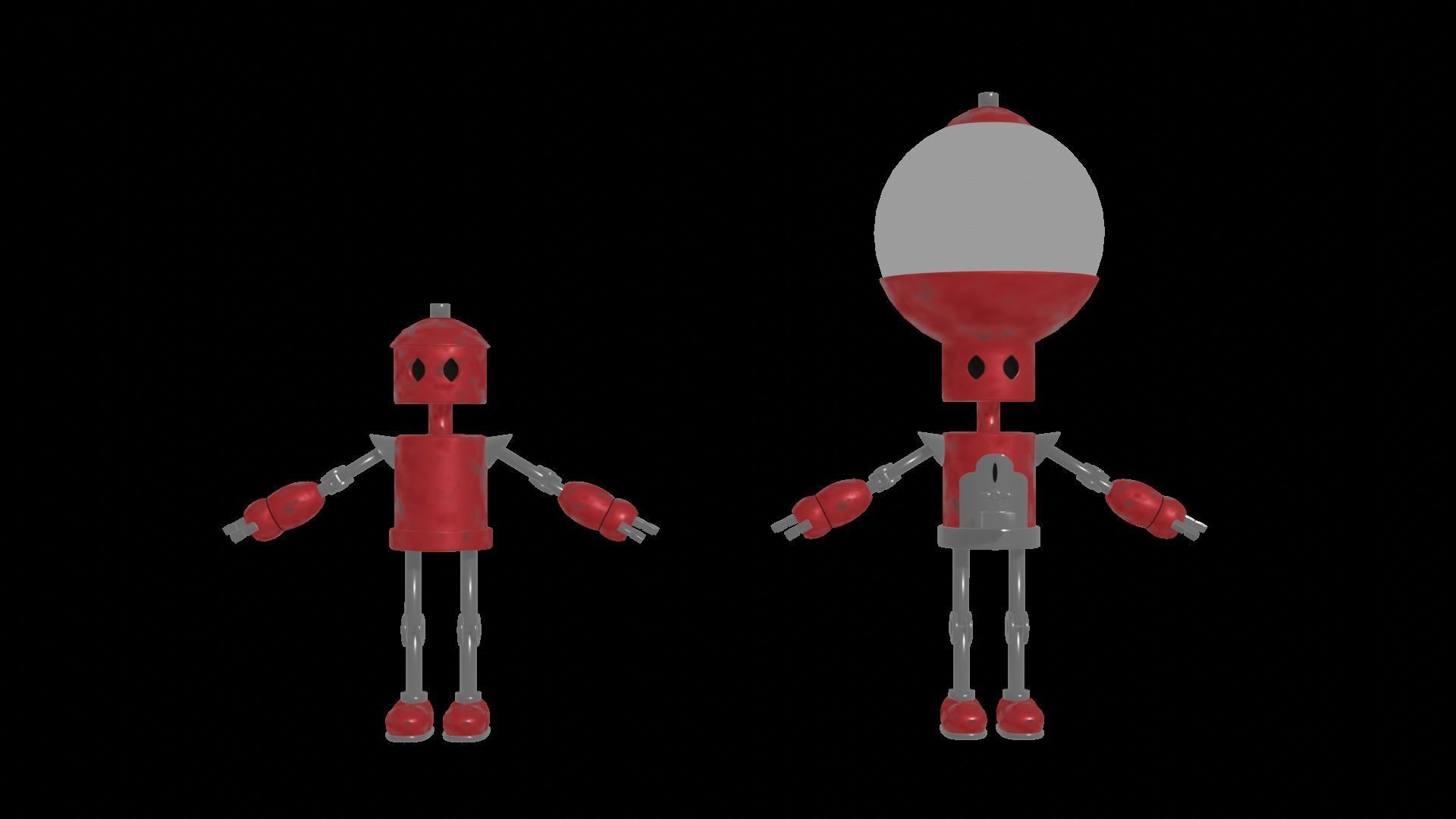 Rigged robot with gum 3D model rigged | CGTrader