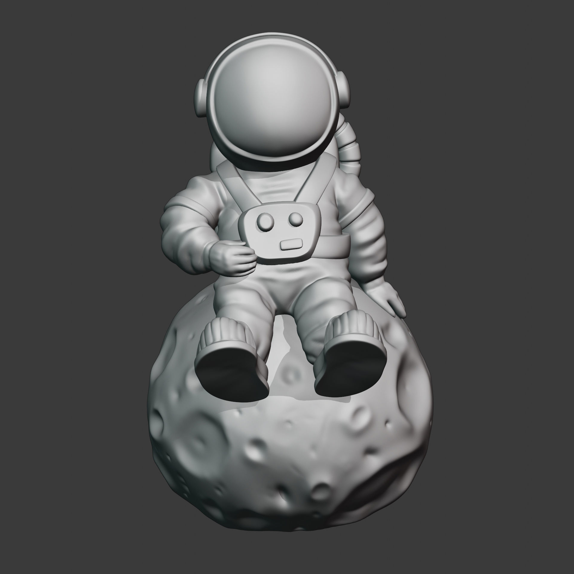 Astronaut sitting on the moon printable model free 3D model 3D ...