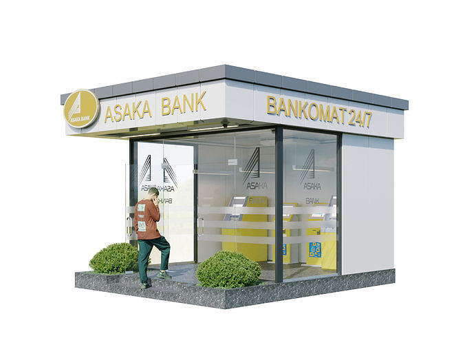 ATM - small bank 3D model | CGTrader