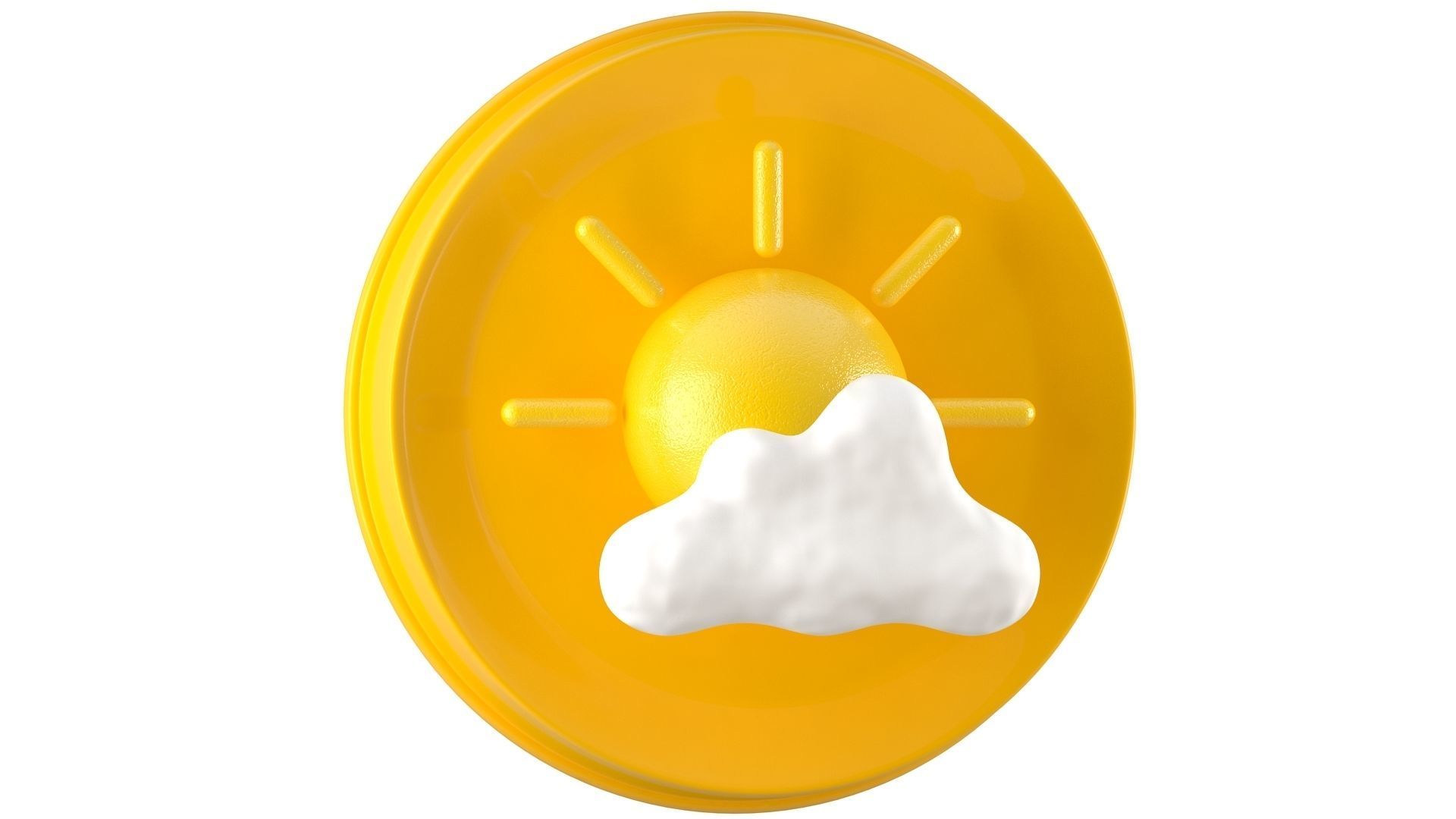 Weather Symbols Sun With Clouds 3D model | CGTrader