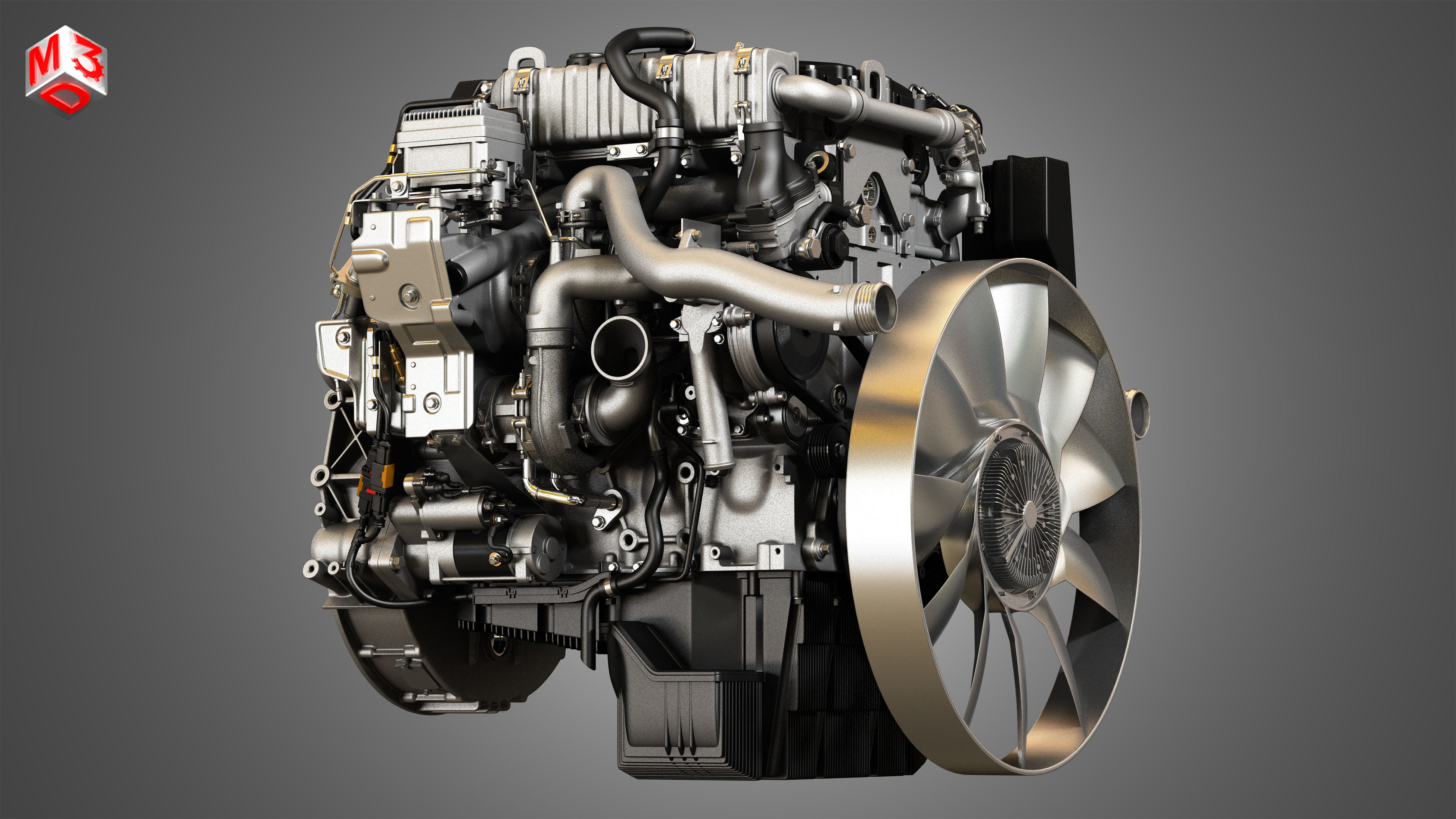 OM934 Medium Duty Engine - 4 Cylinder Diesel Engine 3D model | CGTrader