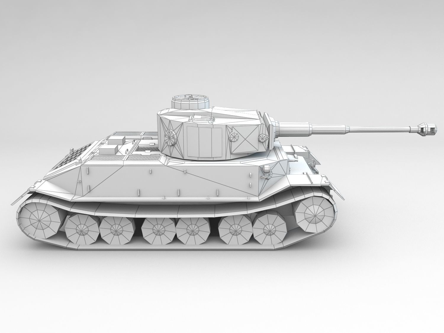 3D model Low Poly VK4501 Tiger P VR / AR / low-poly | CGTrader