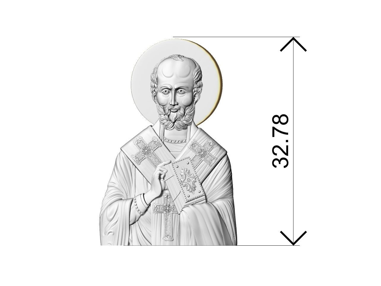 Saint Nicholas 3d model bas relif 3D print model 3D model 3D printable ...