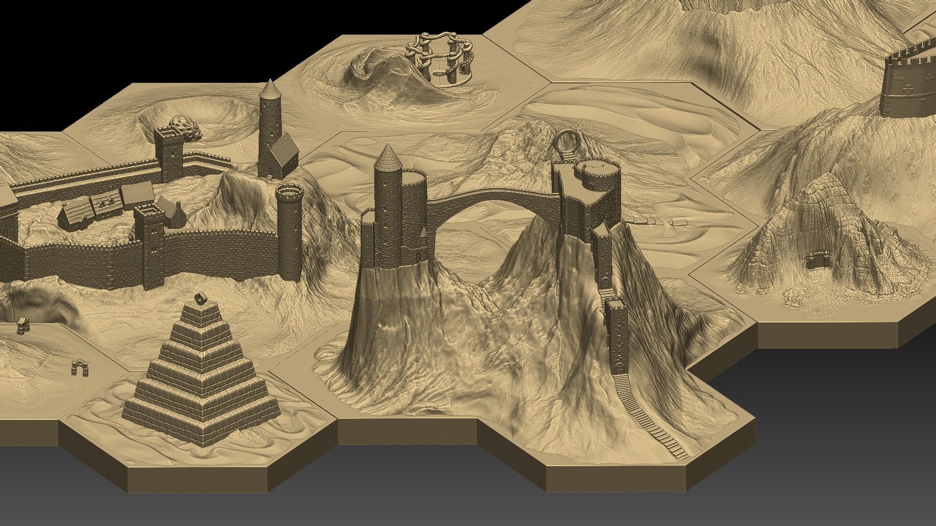 Hexagonal map 3D model | CGTrader