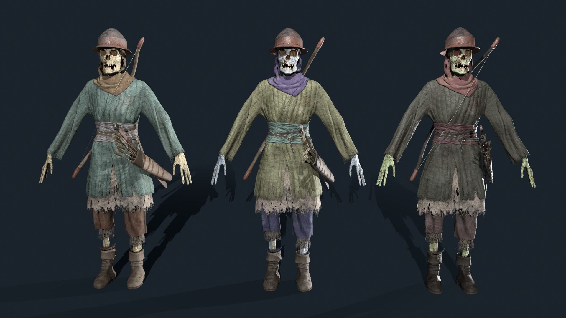 3D model Medieval Skeleton Archer VR / AR / low-poly | CGTrader