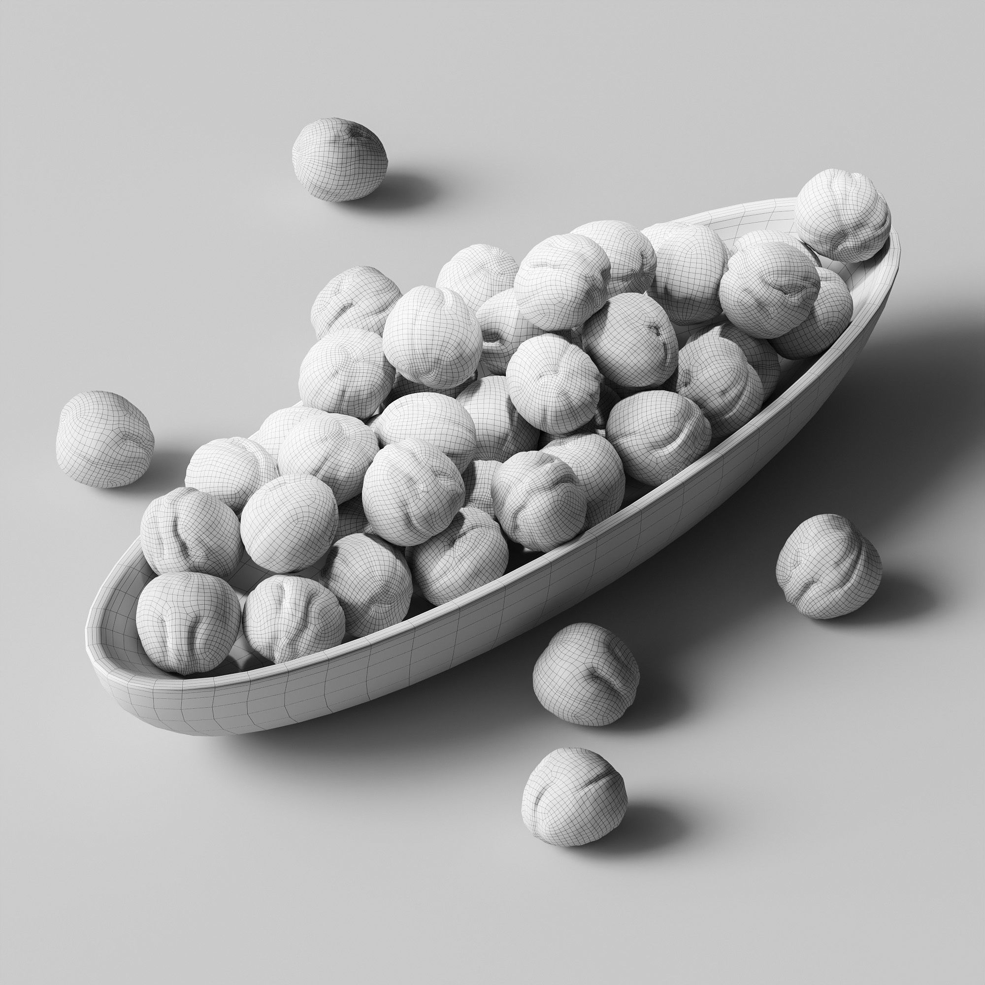 3D model Walnut v2 in a wooden nut bowl VR / AR / low-poly | CGTrader