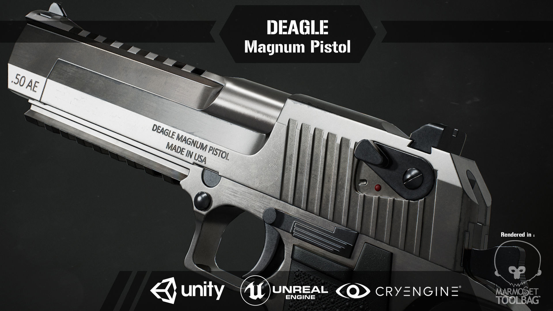3D model Deagle magnum pistol VR / AR / low-poly | CGTrader