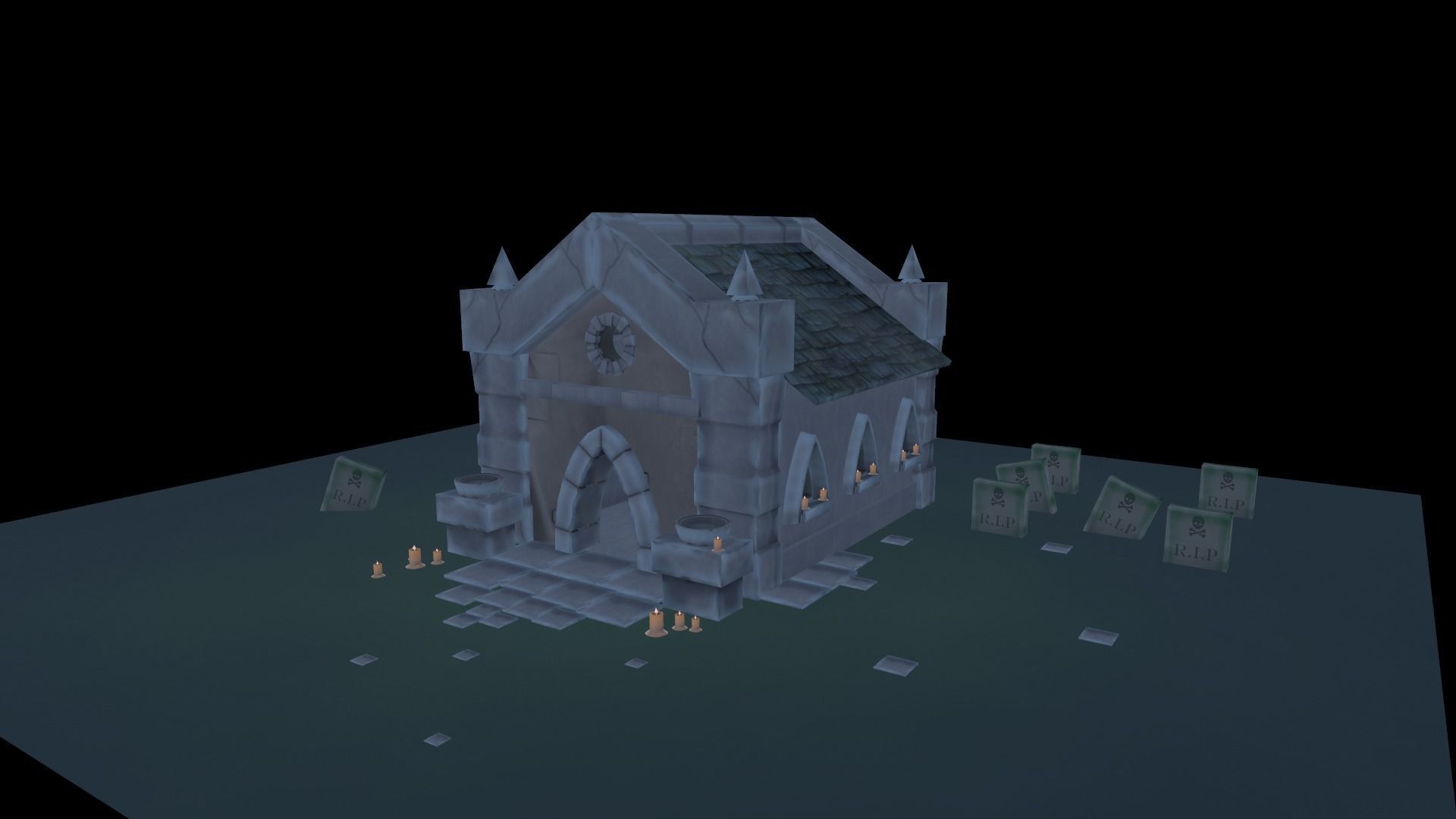 Stylized cemetery free VR / AR / low-poly 3D model | CGTrader