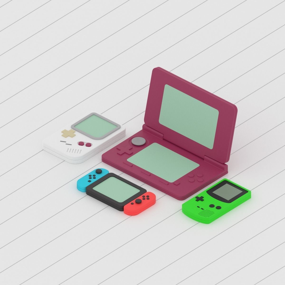 3D model Nintendo Game Consoles Collection VR / AR / low-poly | CGTrader