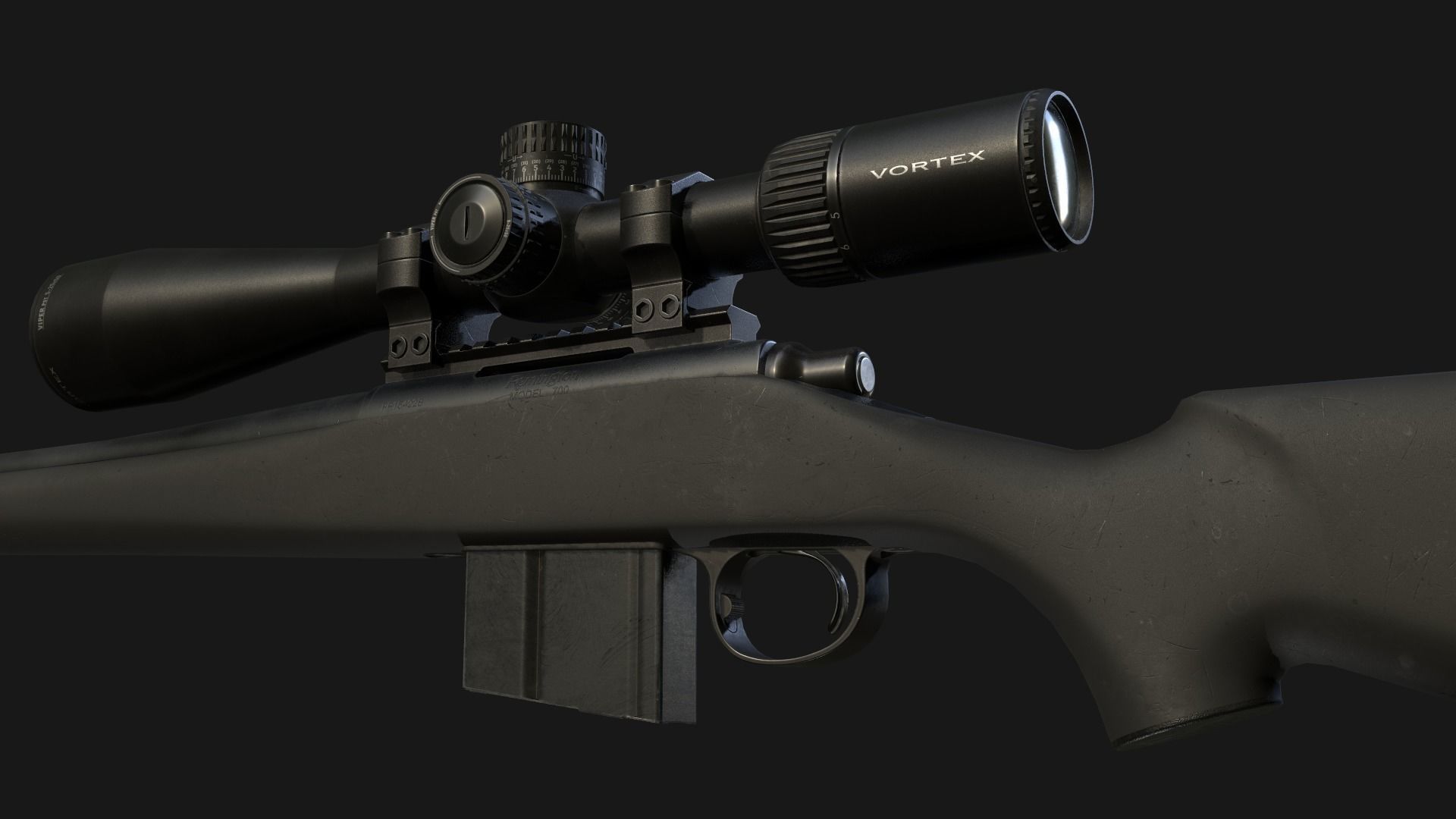 3D model Remington 700 short action sniper rifle VR / AR / low-poly ...