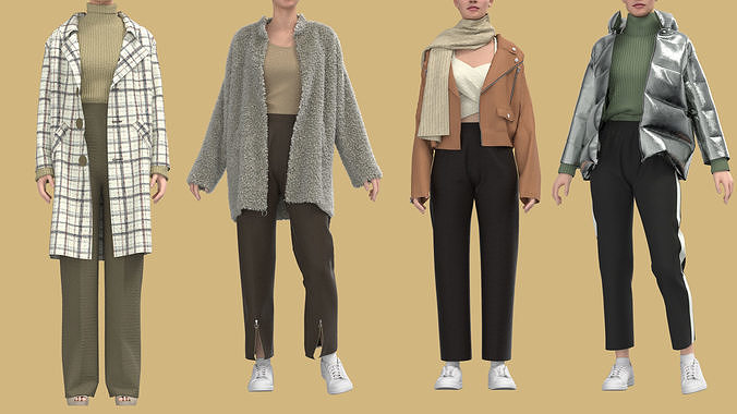 Collection of Female Outfits 3D model | CGTrader