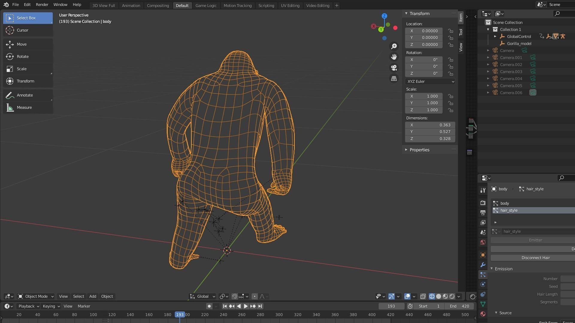 3D model Gorilla Animated blender VR / AR / low-poly animated | CGTrader
