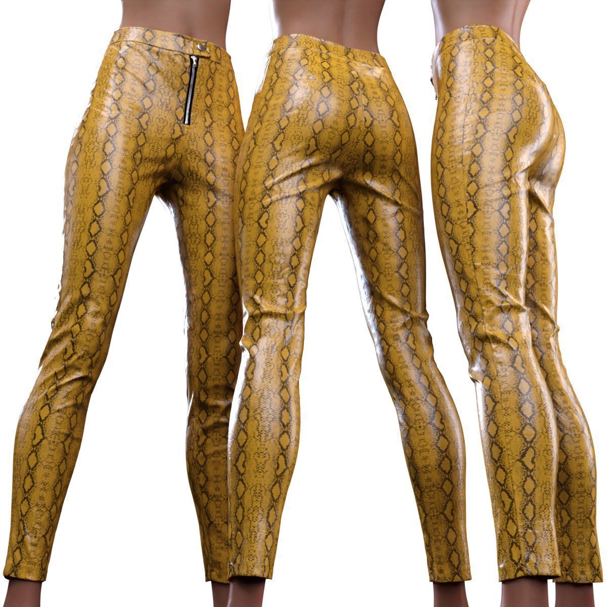 DOLLSKILL Snake Scale Vinyl Trousers 3D model | CGTrader