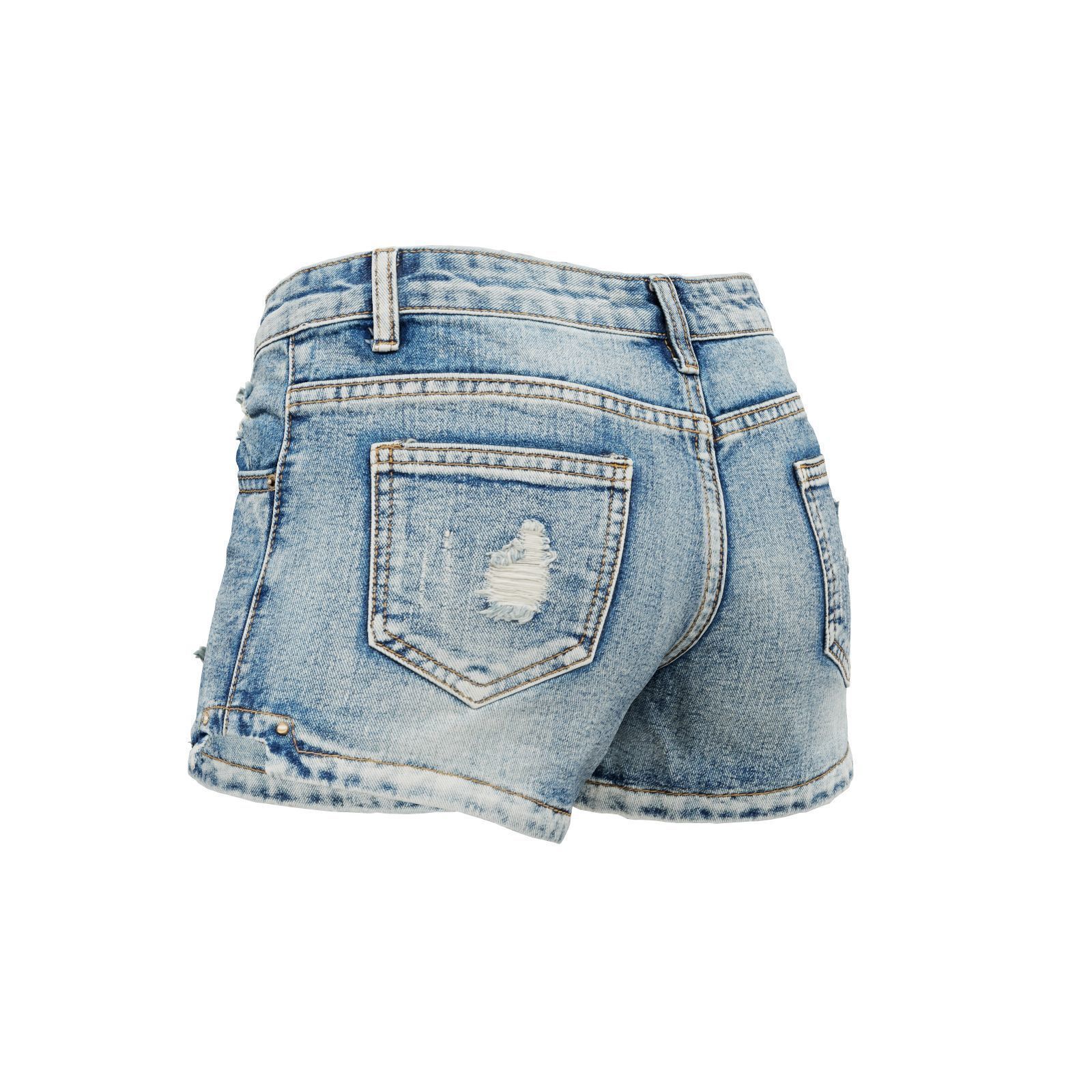 Ripped Mini Jeans Shorts 3D model | CGTrader