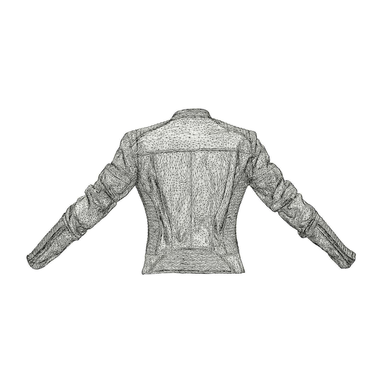 Padded Leather Biker Jacket 3D model | CGTrader