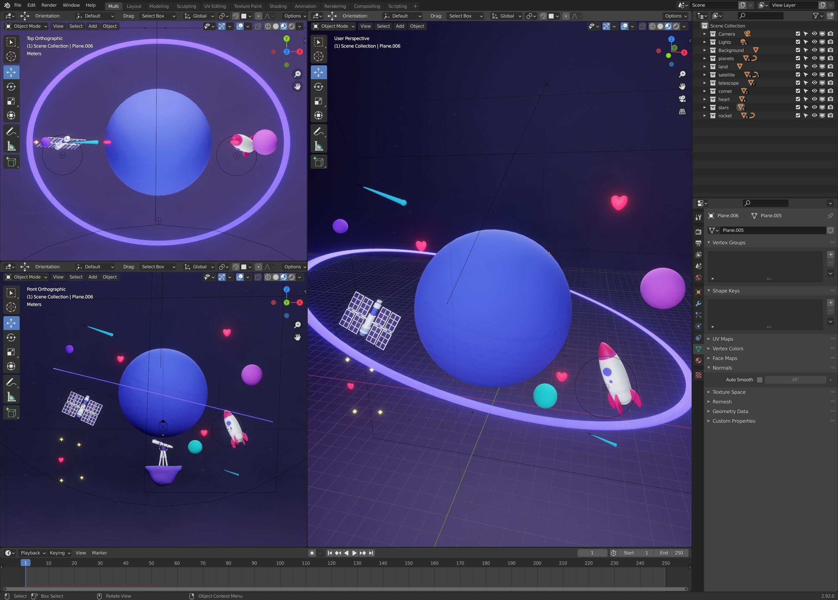 3D model Cosmos - 3D Space illustration VR / AR / low-poly | CGTrader