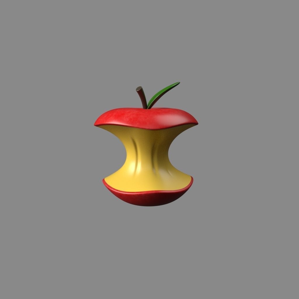 3D model Apple eaten PBR cartoon low poly VR / AR / low-poly | CGTrader