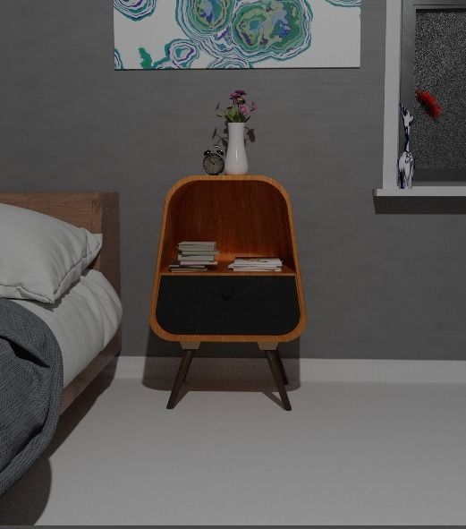 bedside table contemporary 3D model | CGTrader