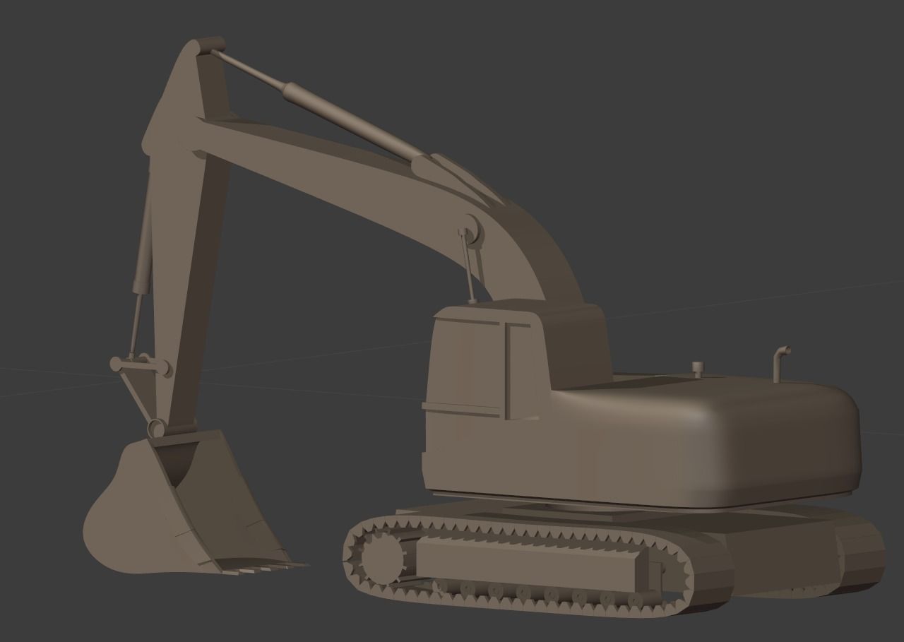 Simple construction machinery excavator and grader 3D model 3D ...