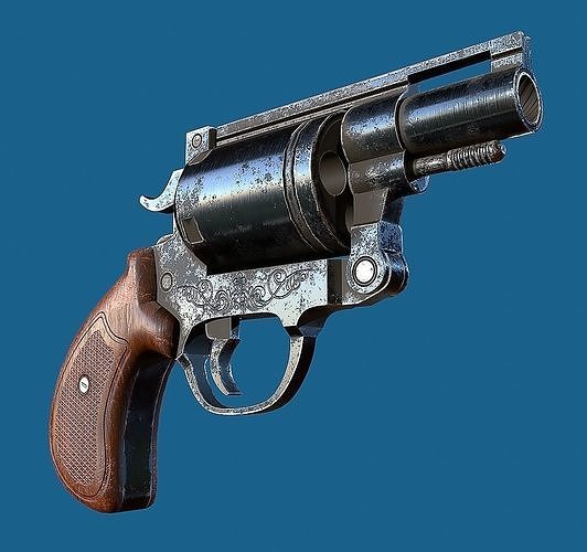 3D model Small revolver VR / AR / low-poly | CGTrader