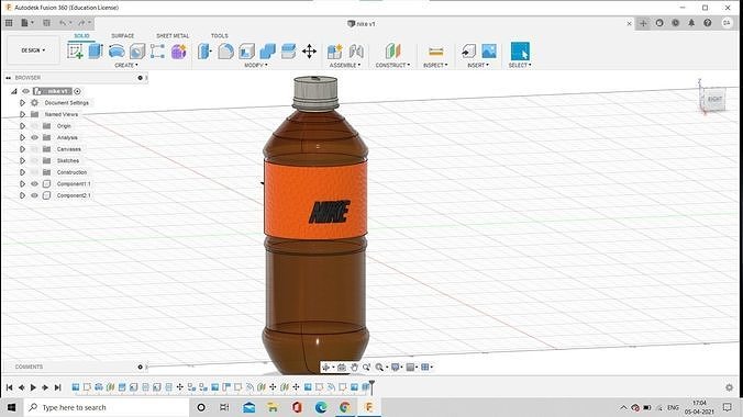 bottle fusion 360 3D model | CGTrader