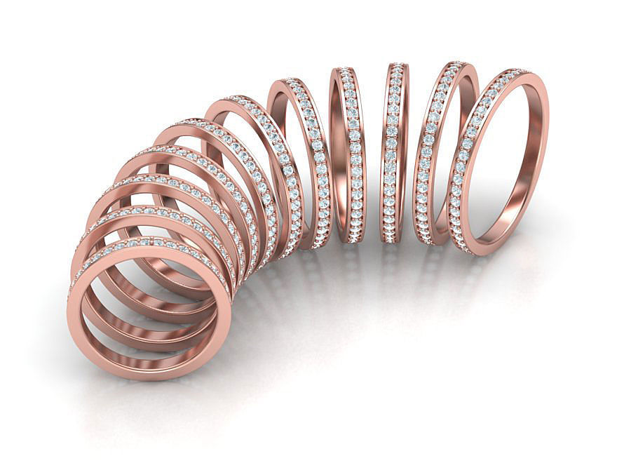Eternity Diamond Wedding band 3d model version2 3D model 3D printable ...