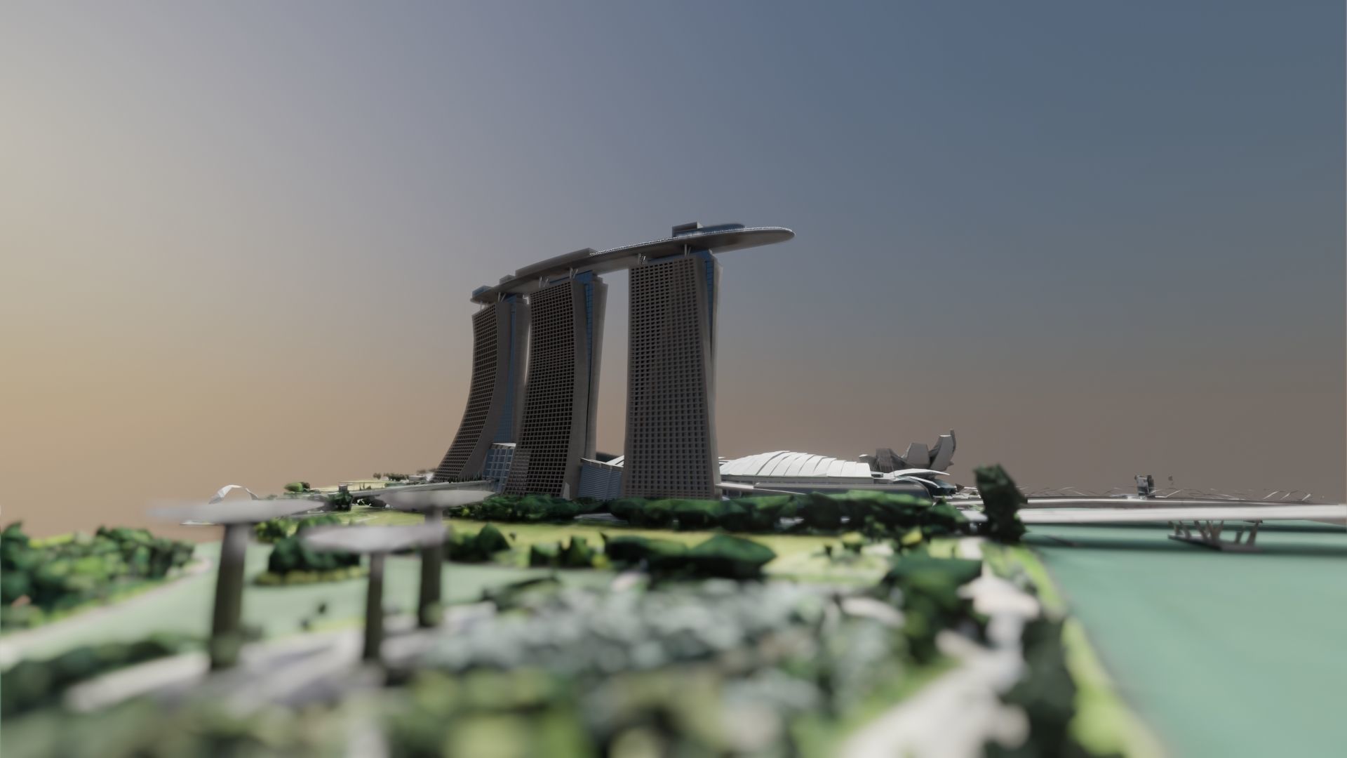3D model Singapore Marina bay Sands building VR / AR / low-poly | CGTrader