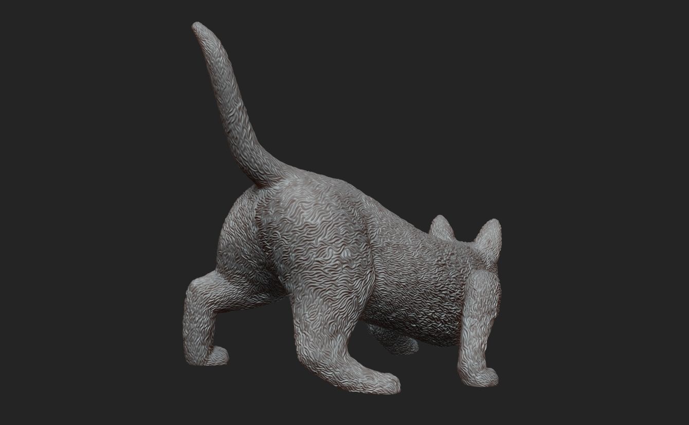 Cat Hunting Pose 3D Print 3D model 3D printable | CGTrader