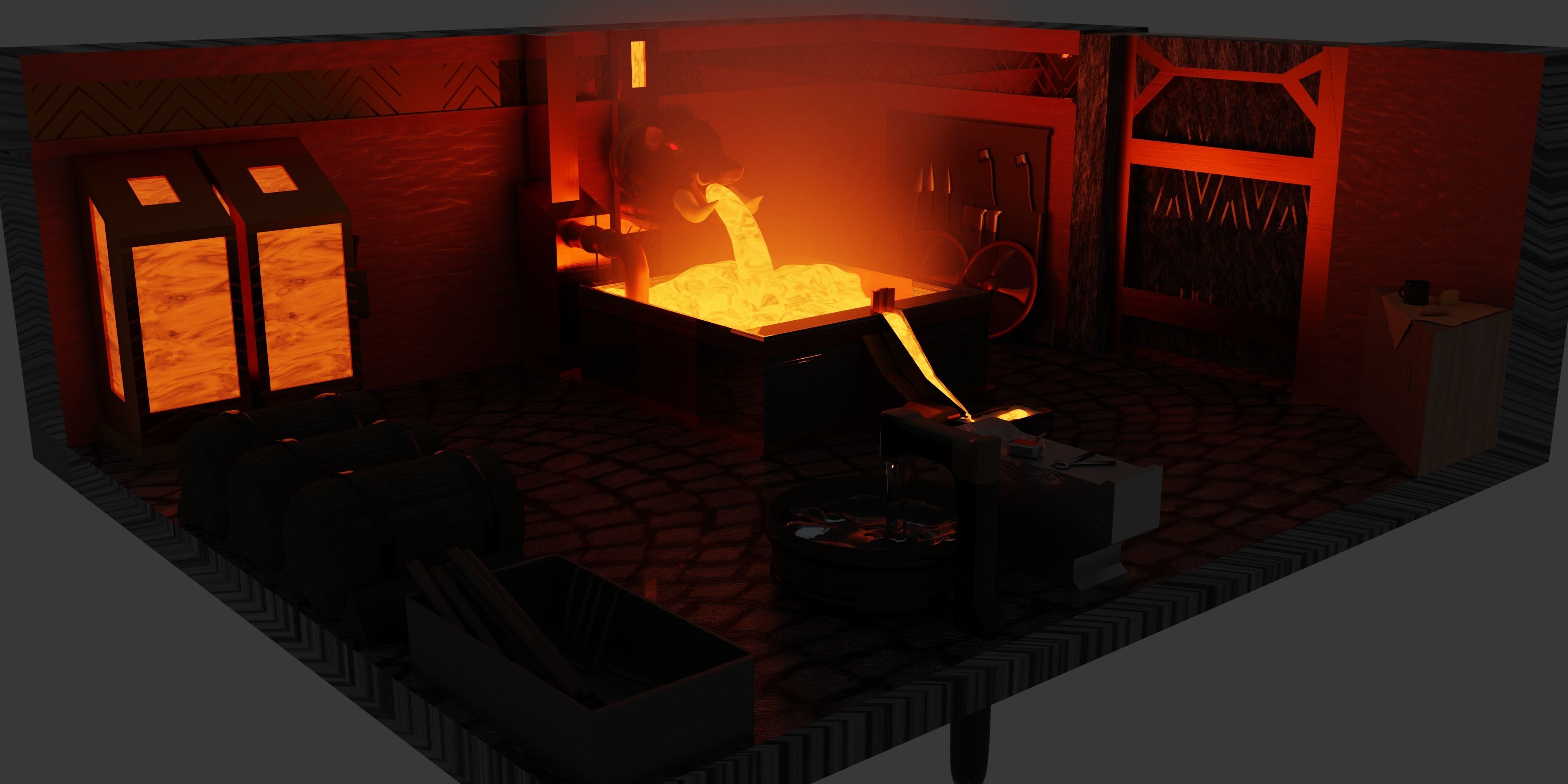 Dwarf forge by Vladimir Kiselev free 3D model | CGTrader