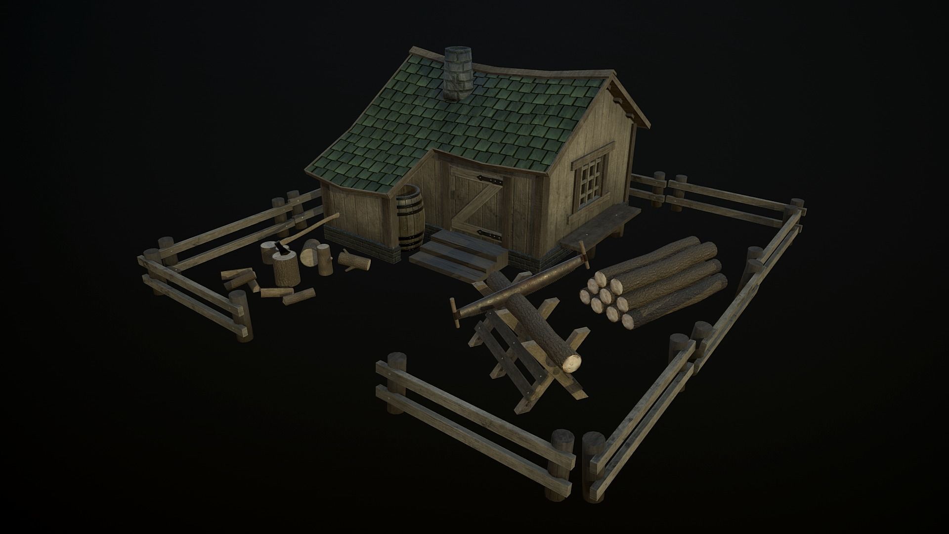 3D model Lumberjack House VR / AR / low-poly | CGTrader