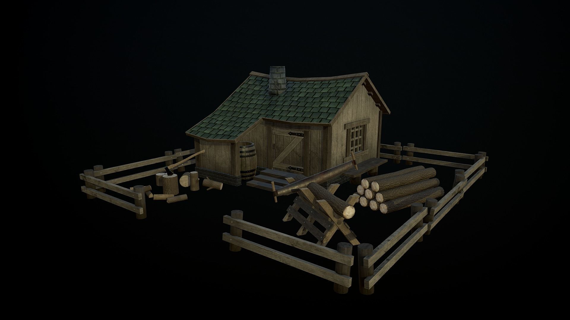 3D model Lumberjack House VR / AR / low-poly | CGTrader
