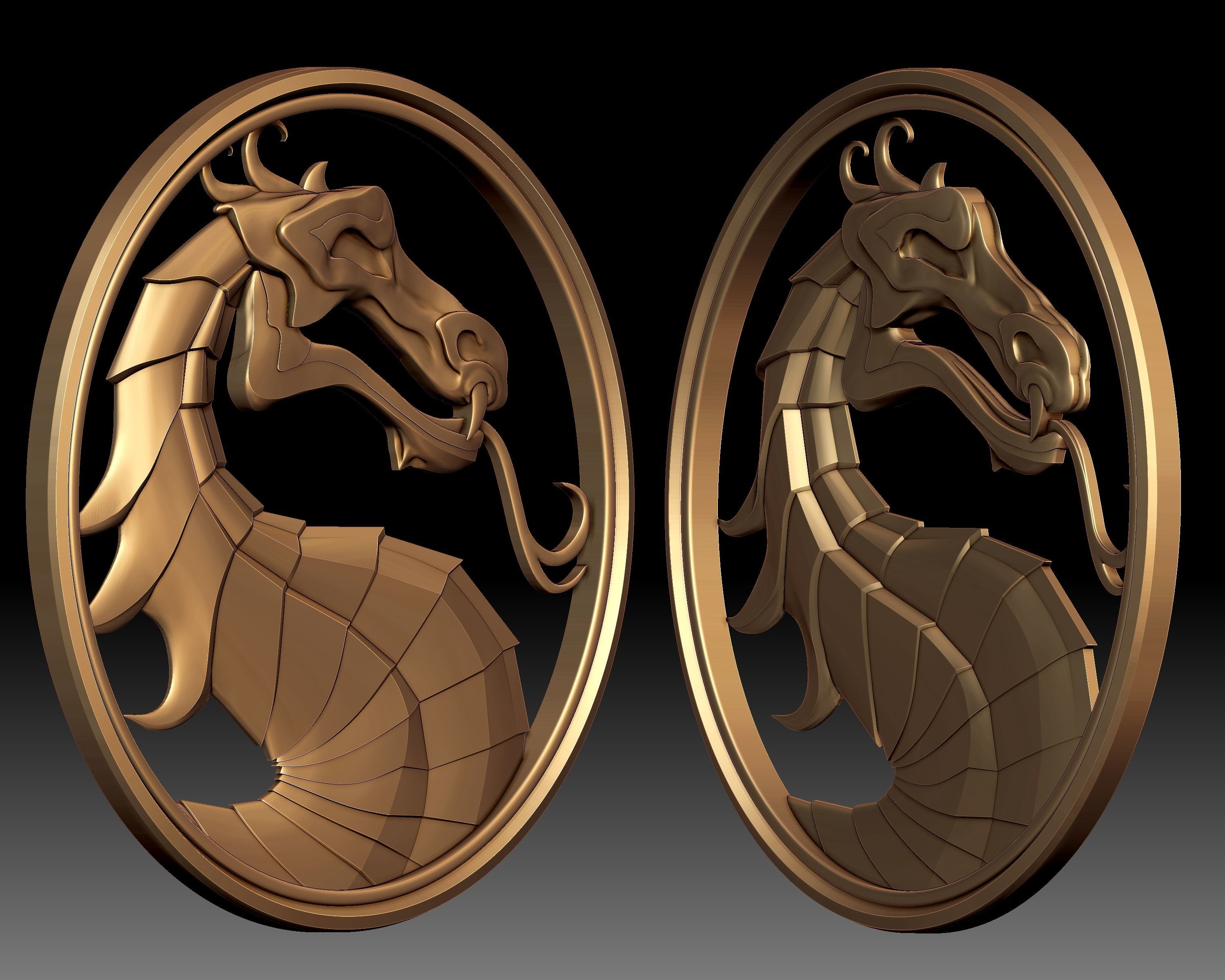 Mortal Kombat Sign Logo 3d relief for CNC router free 3D model 3D ...