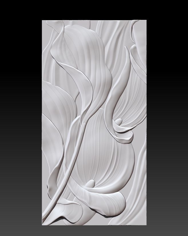 Calla lily bas-relief 3D model | CGTrader