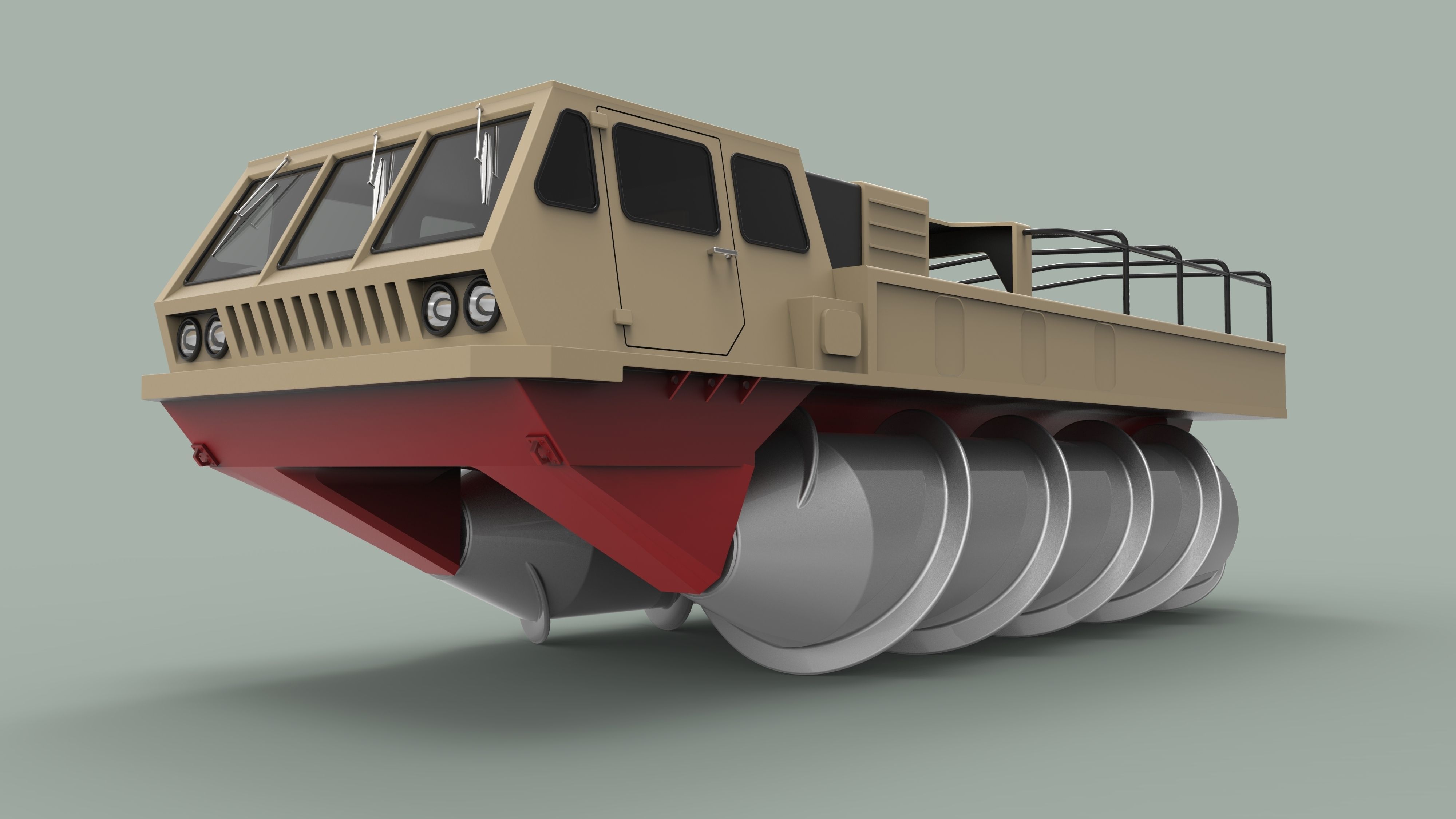 Screw terrain vehicle ZIL-4904 3D model | CGTrader