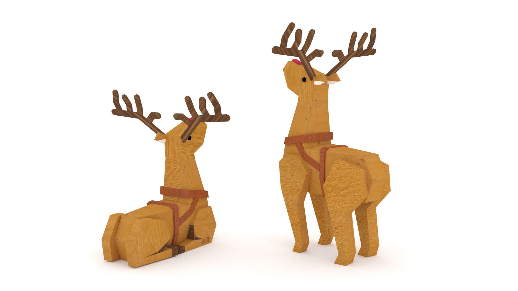 Rudolf wood Sculpture 3D model | CGTrader