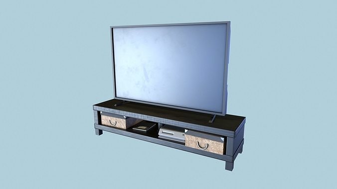 3D model TV Table with TV VR / AR / low-poly | CGTrader