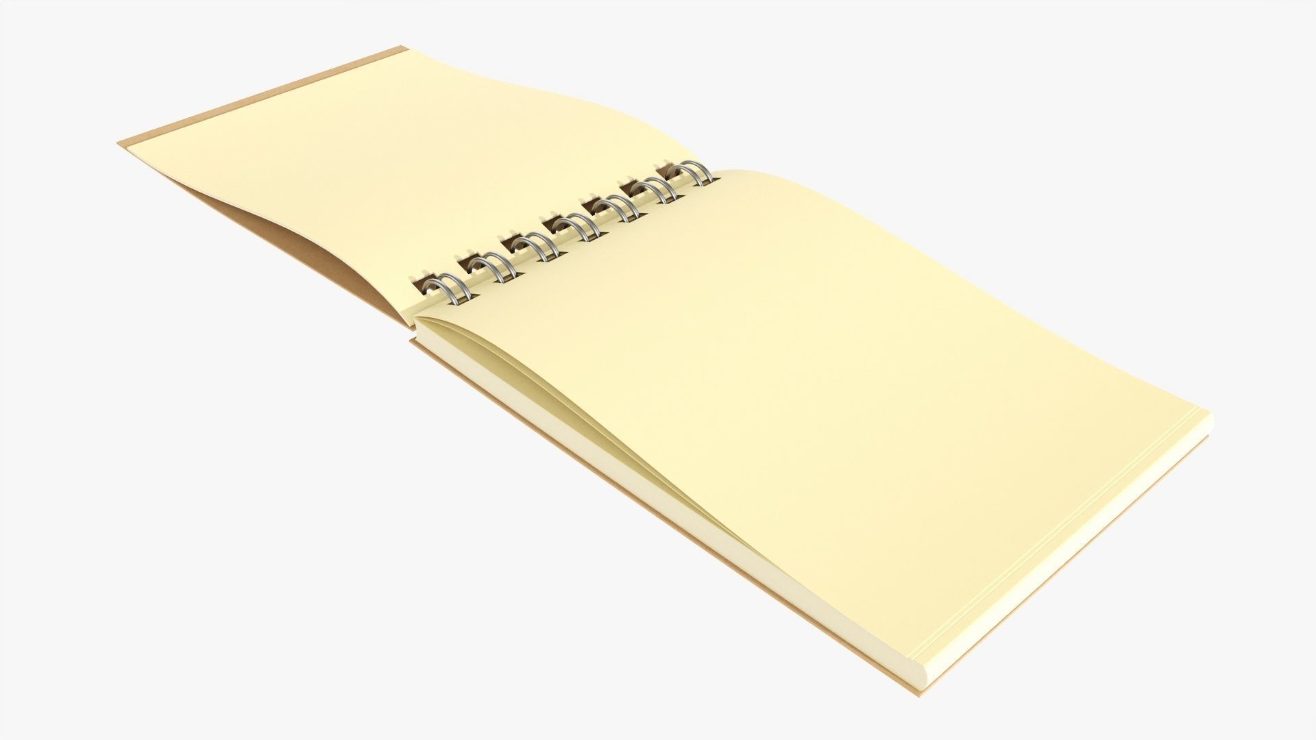 Notebook pad with spiral 02 opened 3D model | CGTrader