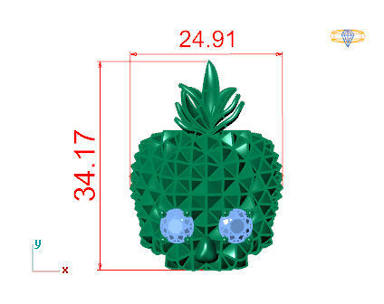 pineapple skull ring 3D model 3D printable | CGTrader