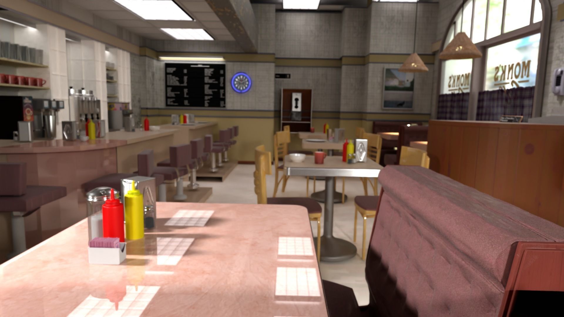 Monks Diner from Seinfeld 3D model | CGTrader