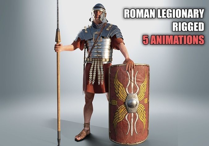 3D model ROMAN LEGIONARY RIGGED-ANIMATED VR / AR / low-poly | CGTrader